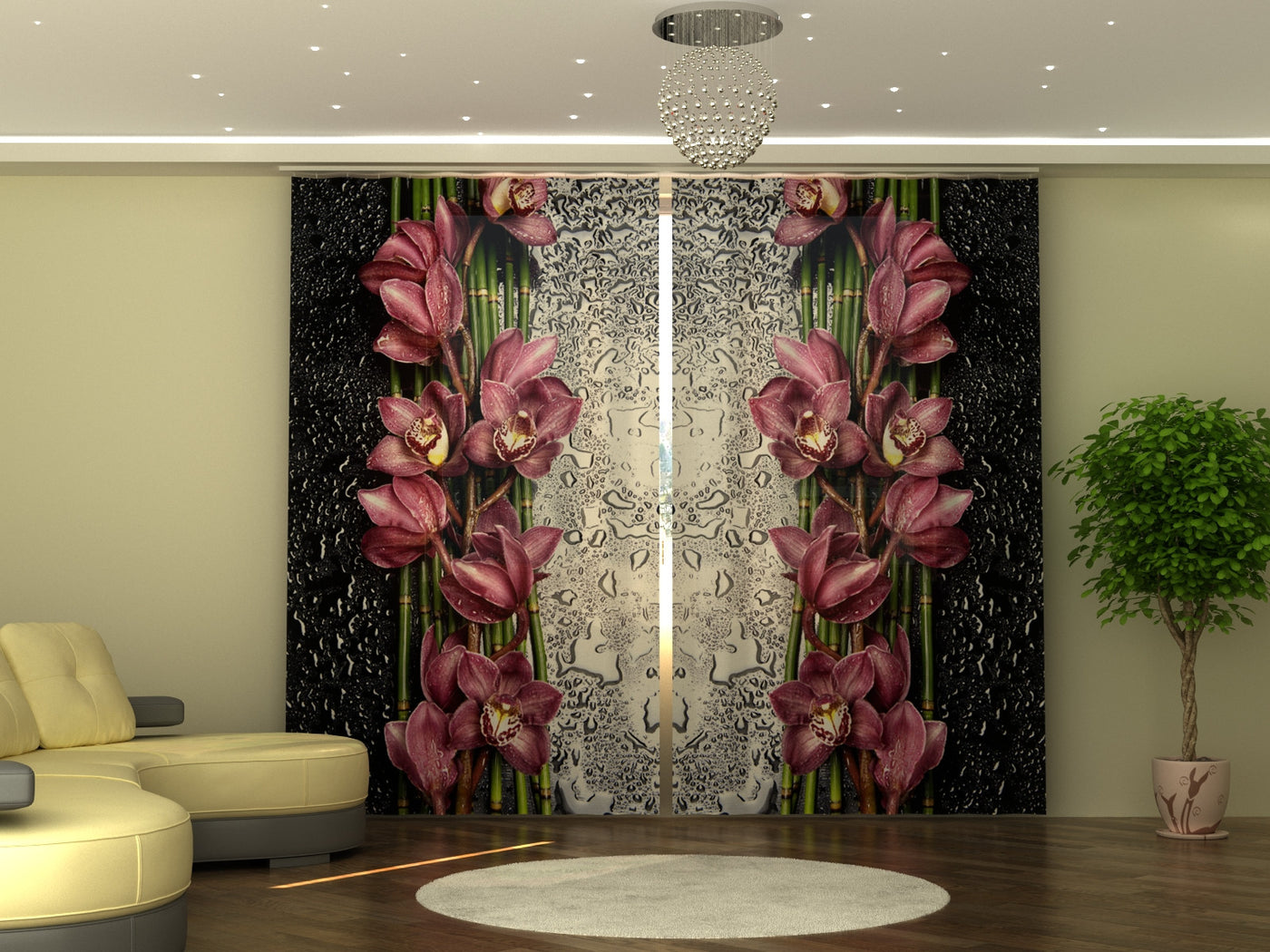 Photo-curtain Drop of Beauty W290xH245 cm – Interior Textiles Wellmira